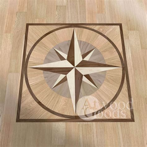 Wood Floor Inlay West Atlantic — Handcrafted Hardwood Atwoodgoods