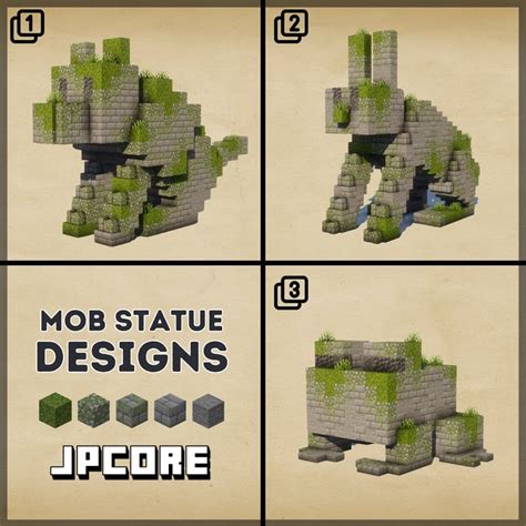 Mob Statue Pack Jpcore In 2025 Minecraft Wolf Minecraft Statues