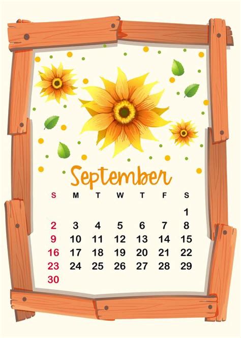 September Calendar Vector Art Icons And Graphics For Free Download