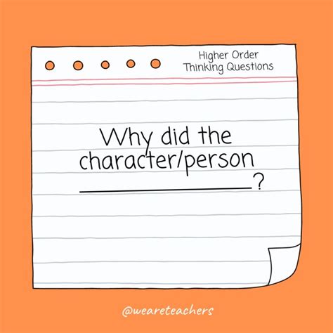 Higher Order Thinking Question Starters