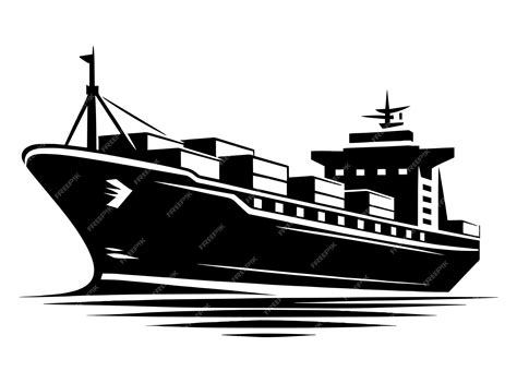 Cargo Ship With Containers Vector Illustration Isolated On A White Background Premium Ai