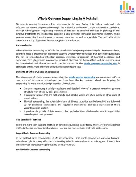 Ppt Whole Genome Sequencing Powerpoint Presentation Free Download