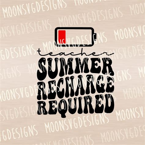 Teacher Summer Recharge Required Svg Last Day Of School Svg Summer
