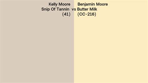 Kelly Moore Snip Of Tannin 41 Vs Benjamin Moore Butter Milk Cc 216