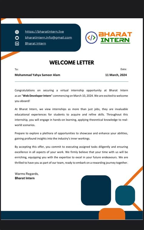 Mohammad Yahya Sameer Alam On Linkedin Internshipvibes