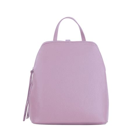Space Pebble Leather Backpack With Tassel Detail Lilac The Leather Mob