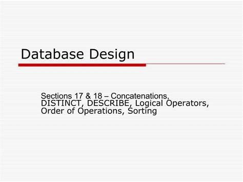 PPT Database Design PowerPoint Presentation Free Download ID