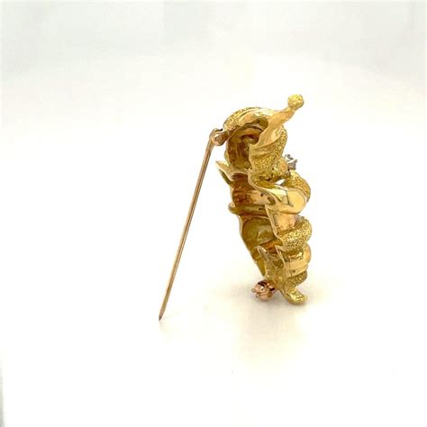 George Lederman 18kt Yellow Gold Diamond And Ruby Santa Claus Brooch At 1stdibs