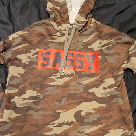 Justify Other Camo Hoodie With Black And Red Lettering Poshmark