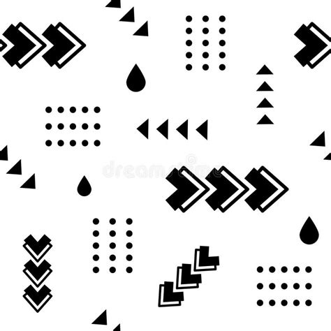 Seamless Pattern Showcasing Dynamic Arrows Triangles And Dotted