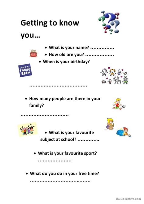 Getting To Know You Esl 320 Get To Know You English Esl Worksheets Pdf