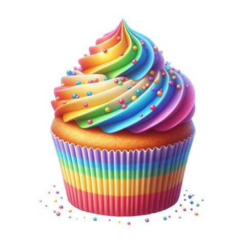 Rainbow Frosting Cupcake Birthday Cupcake Funfetti Cupcake Sweet