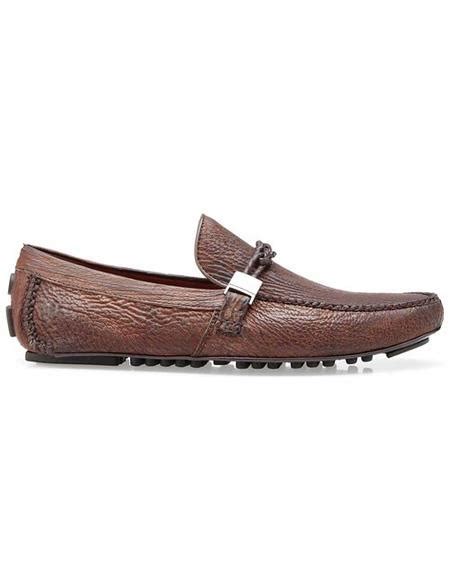 Mens Authentic Brown Calf ~ Leather Slip On Authentic Genuine Skin It