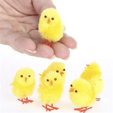 Yellow Mini Fluffy Chenille Easter Chicks Birds And Butterflies Basic Craft Supplies Craft