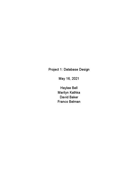 Project 2 Report Pdf Databases Relational Model