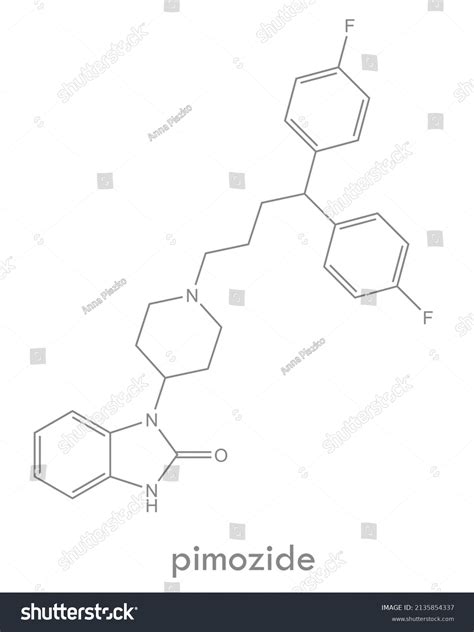 Pimozide Structure Typical Antipsychotic Drug Molecule Stock Vector