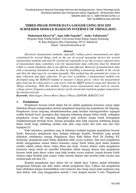 Pdf Three Phase Power Data Logger Using Iem 3255 Schneider Module Based On Internet Of Things Iot