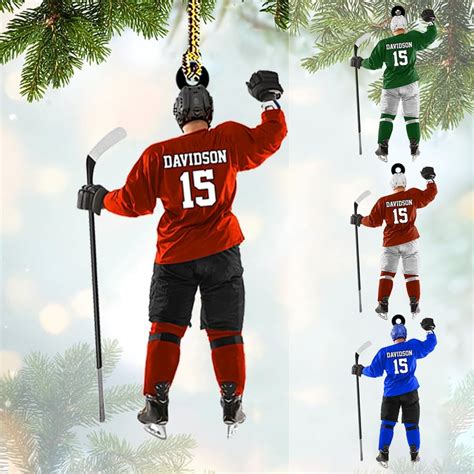 Custom Hockey Acrylic Ornament 2026 Personalized Christmas