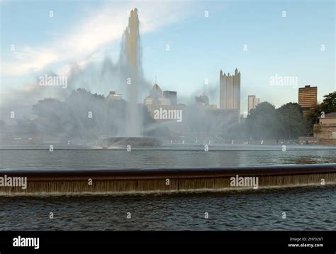 Point State Park Fountain In Pittsburgh Pennsylvania Long Exposure