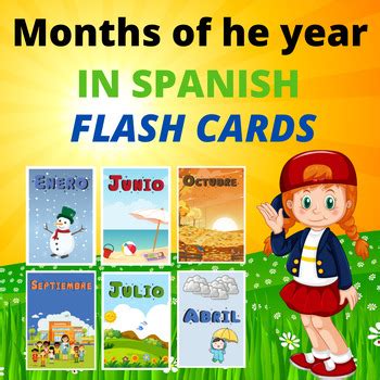 Months Of The Year Printable Flash Cards In Spanish Classroom Design