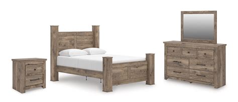 Ashley Rusticott Mdf Poster Bedroom Set Brown At Sohomod