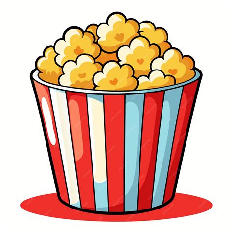 Popcorn Clipart Cartoon Style Vector Illustration Premium Ai