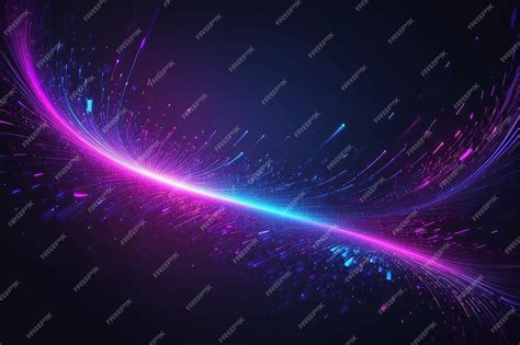 Big Data Cyber Vector Background Matrix Falling Binary Code Purple Blue