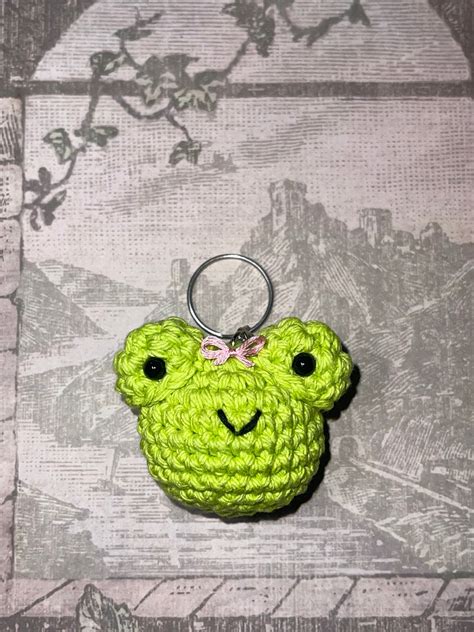 Cute Frog Keychain Crochet Etsy