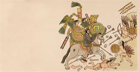 Hernan Cortes And The Aztecs Fight