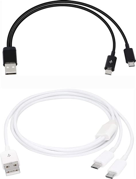 Amazon Com CERRXIAN USB 2 0 Type A Male To 2 Micro USB Male Splitter Y Data Charge Cable