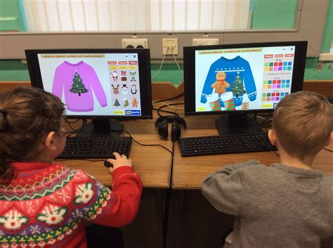 P2 Designing Christmas Jumpers In The Computer Suite
