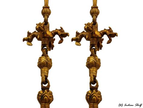 Elephant Peacock Brass Swing Chain