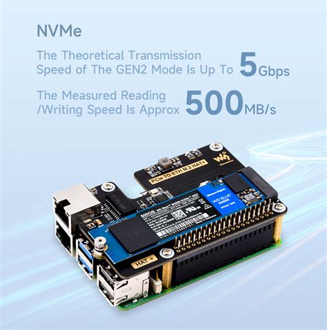 Pcie To Eth And M2 Adapter For Raspberry Pi 5 5gbps Data Rate High