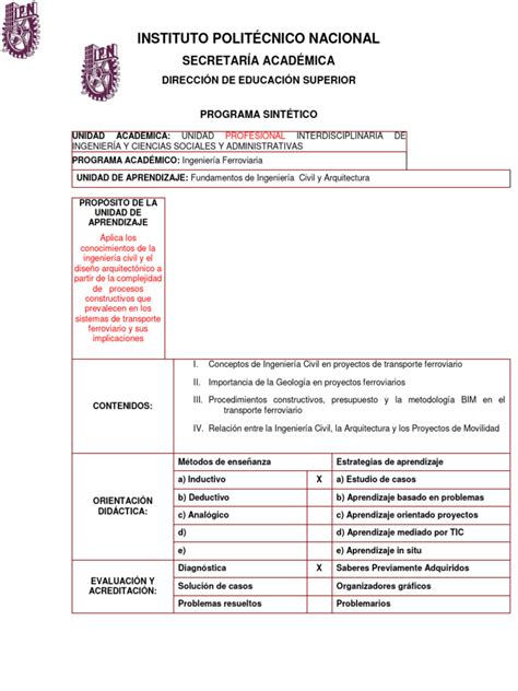 Programa Sintetico Fundamentos Ismael Medina Pdf Ingeniería