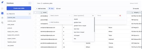 Database Editor Tooljet