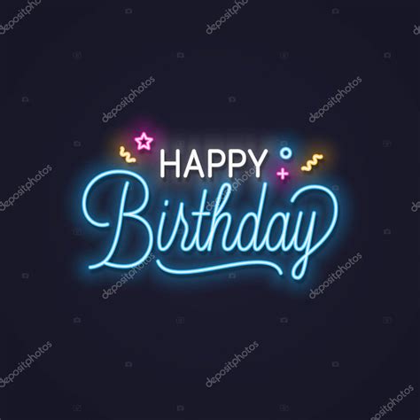 Feliz Cumpleaños Signo De Neón Banner De Neón De Cumpleaños En El