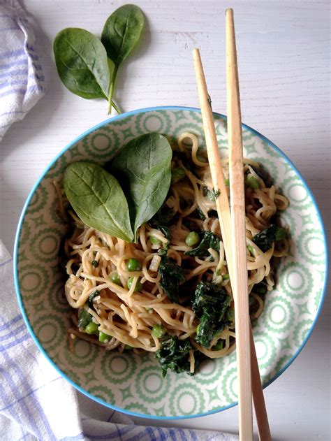 Foodista Recipes Cooking Tips And Food News Vegan Spinach Peanut Butter Noodles
