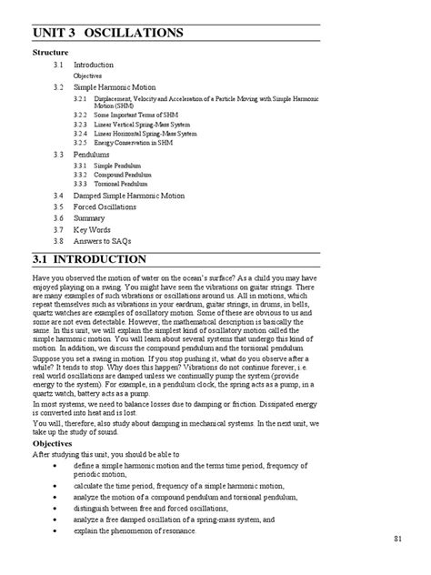 Understanding Oscillations And Shm Pdf Pendulum Oscillation