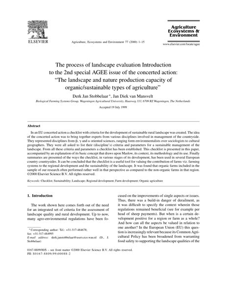 Pdf The Process Of Landscape Evaluation Introduction To The 2nd