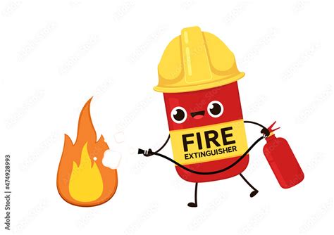 Fire Extinguisher Cartoon Vector Fire Extinguisher On White Background