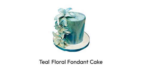 Teal Floral Fondant Cake Rashmis Bakery
