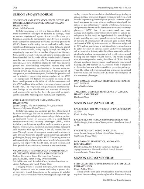 Pdf Senescence And Senolytics State Of The Art On Cellular Senescence Senolytics And Healthspan