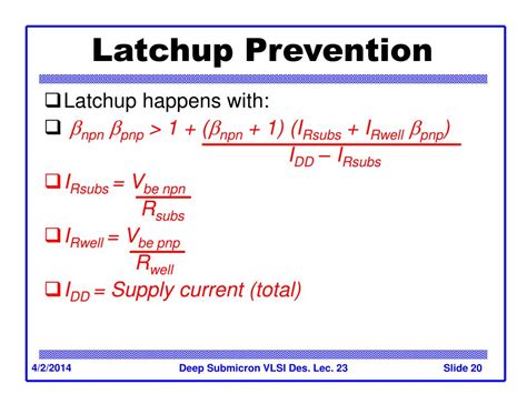 Ppt 332578 Deep Submicron Vlsi Design Lecture 23 Latchup And Reliability Powerpoint