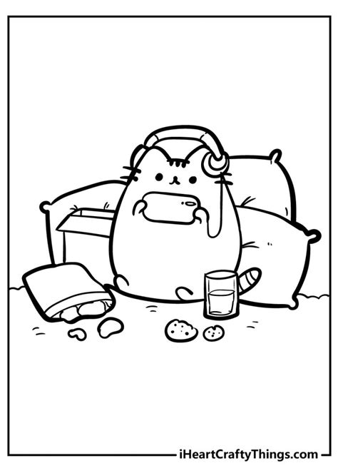 Pusheen With Food Coloring Pages At Margaret Cass Blog