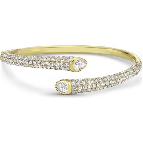 Charles Krypell Diamond Pavé Reflection Bypass Cuff In 18k Yellow Go