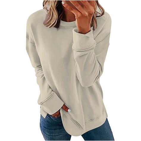 Dyegold Womens Casual Long Sleeve Sweatshirt Crewneck Pullover Tops