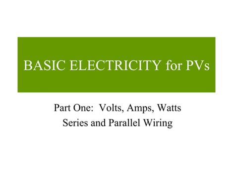 Basic Electricity Ppt