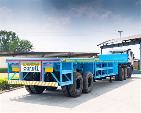 Blue Mild Steel Flatbed Double Axle Trailer At Best Price In Kotputli Id 26670648873