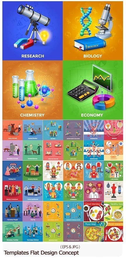 Templates Flat Design Concept Vector Set Visualstorms