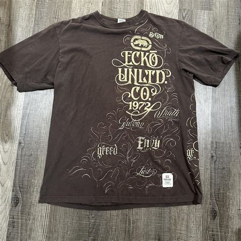 Y2k Brown Ecko T Size Xl Condition 1010 Depop